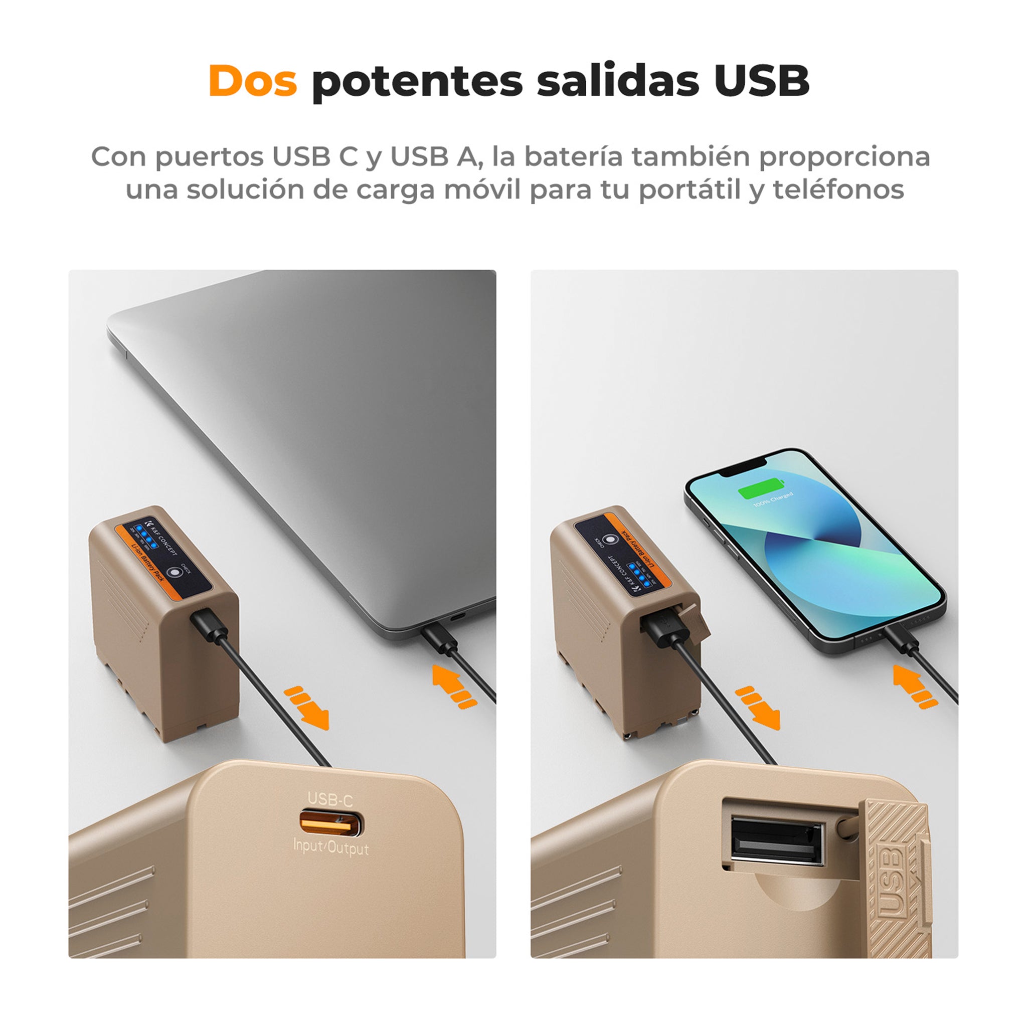 Batería de Litio K&F Concept Tipo NP-F970 Carga Directa USB-C- PROFOTO ...