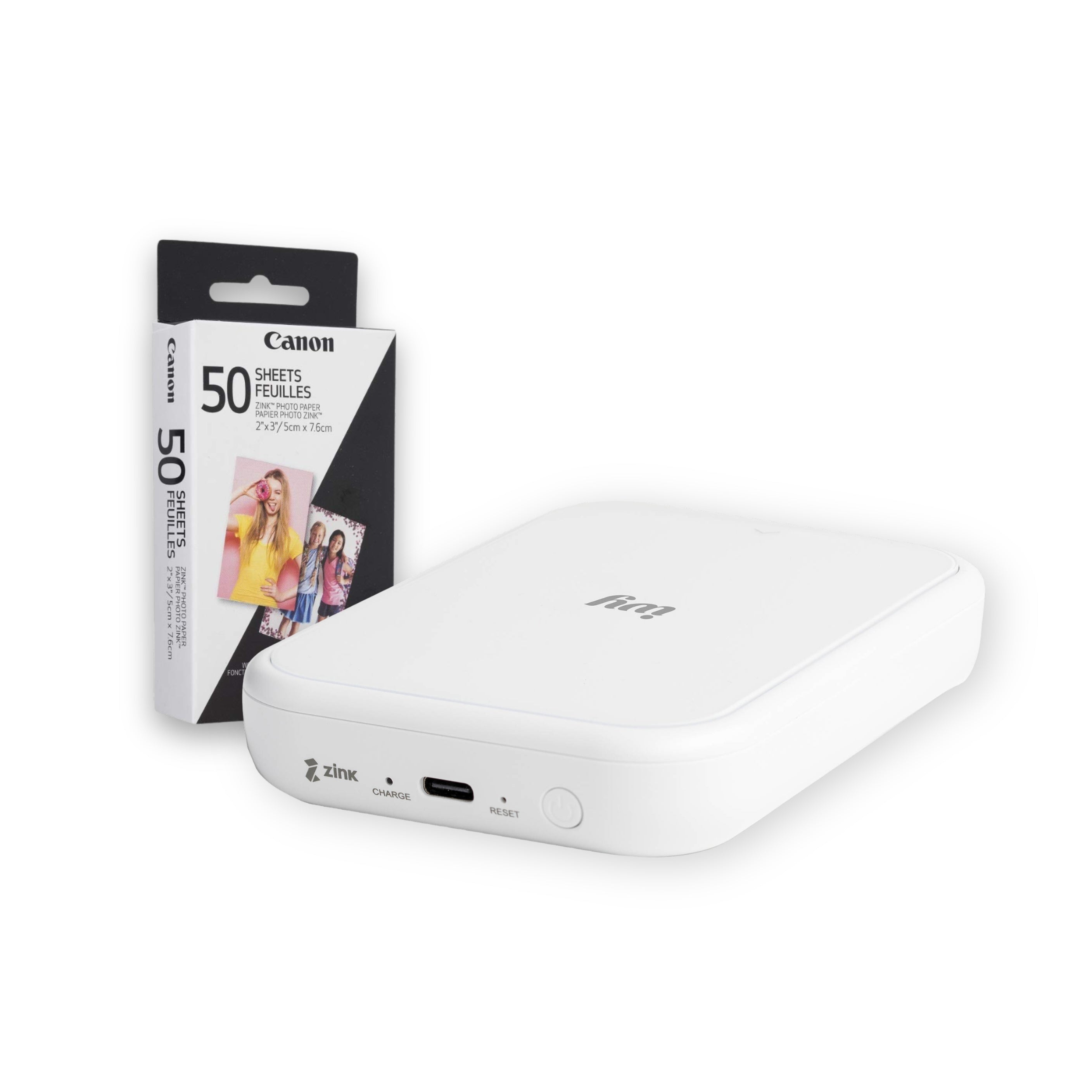 Mini impresora Canon IVY 2 Pure White con Papel Adhesivo ZINK 50 hojas ...