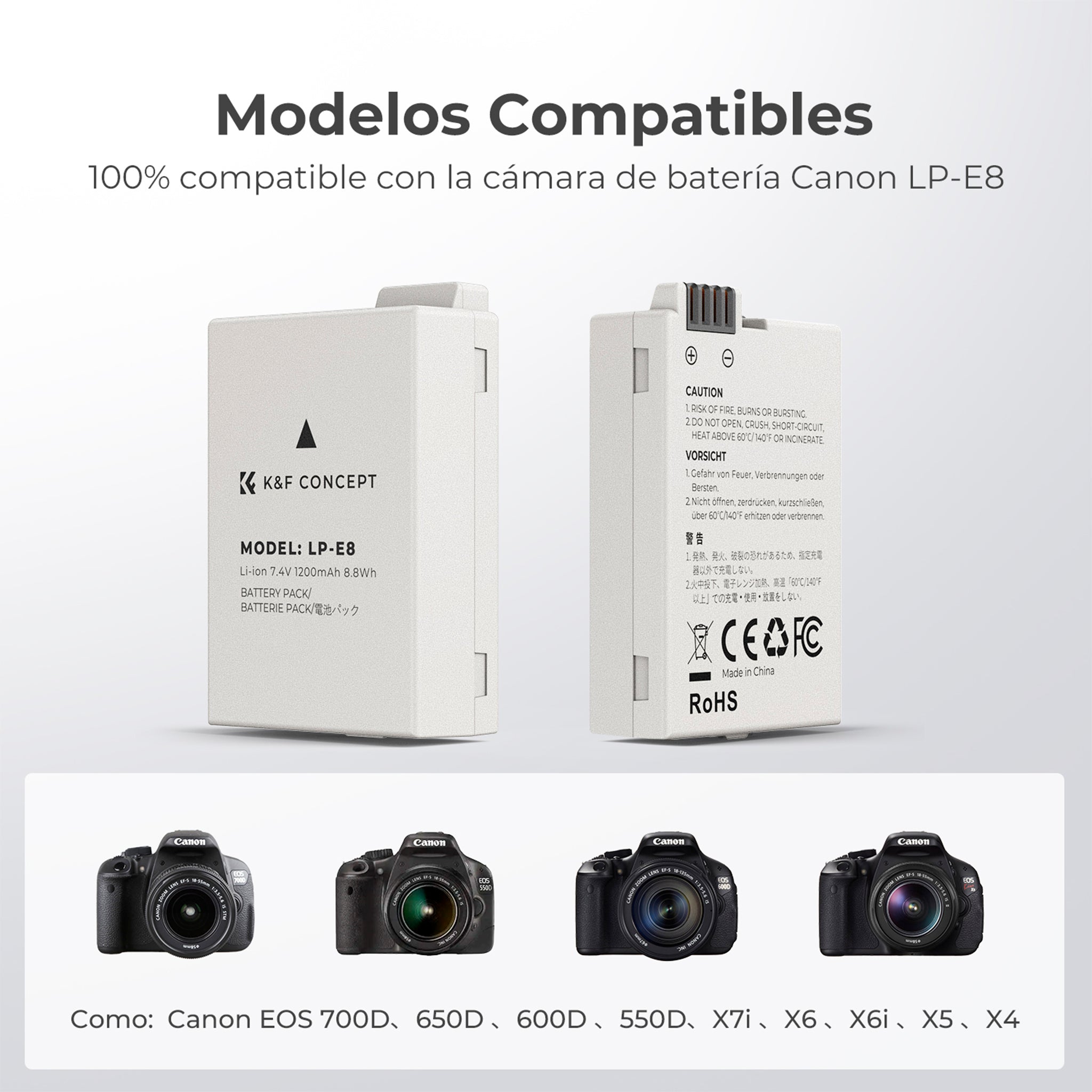 Kit 2 Baterías K&F Concept Tipo LP-E8 + Cargador Dual - PROFOTO – Profoto