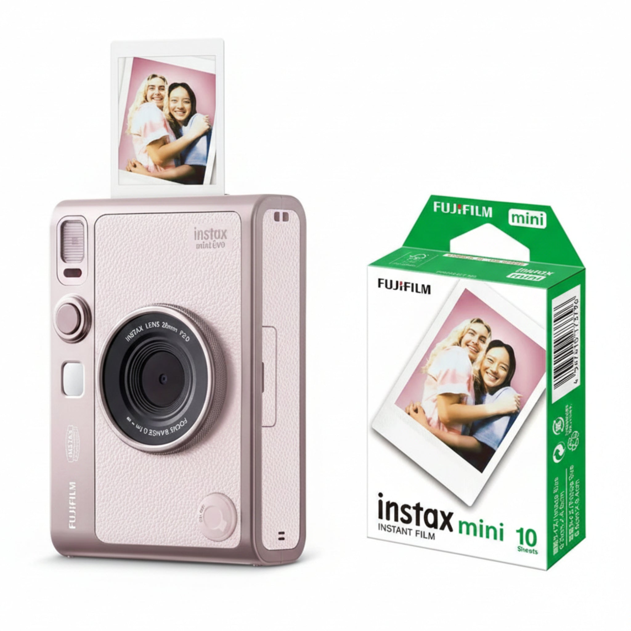 Kit Cámara Híbrida Fujifilm instax mini EVO Gentle Rose + Cartucho 10 ...