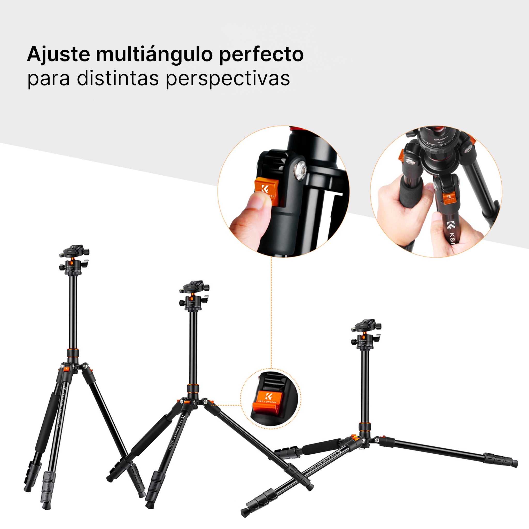 Tripie K&F Concept K234A1 Aleación Aluminio con Cabezal 360° - PROFOTO ...