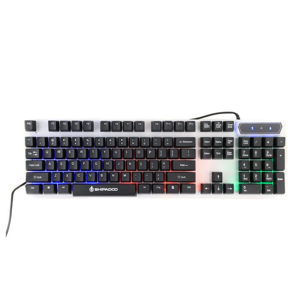 Kit Teclado Gamer con Mouse RGB Blanco/Negro D280 – Profoto