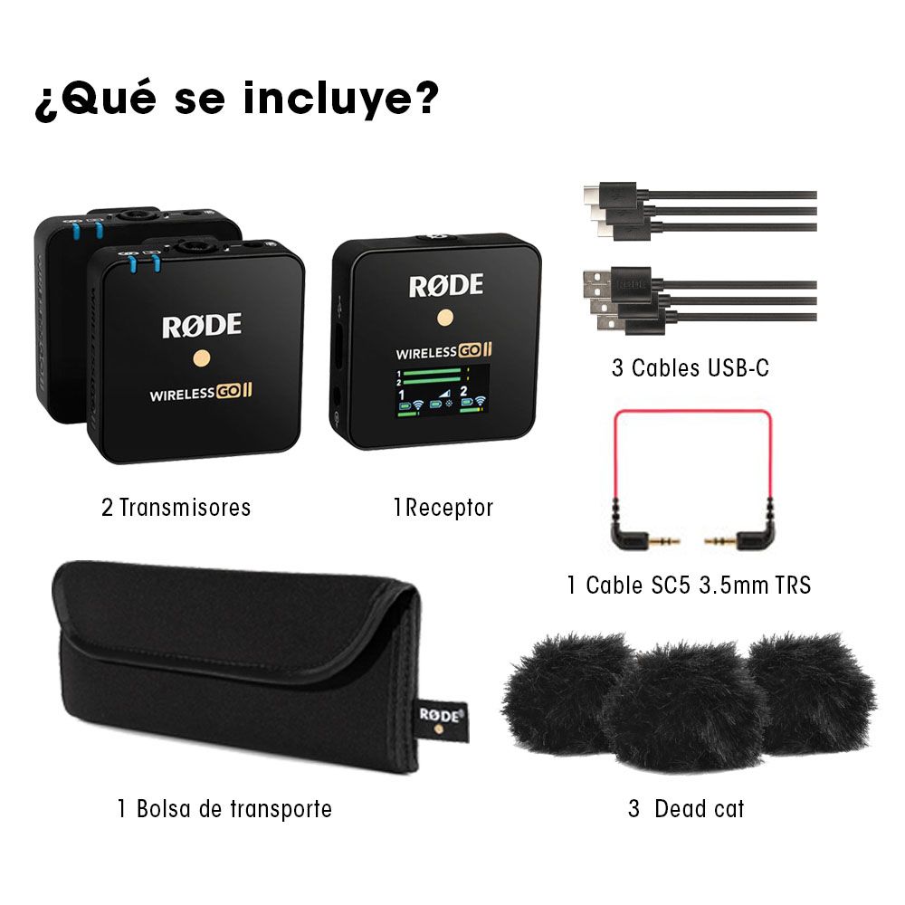 Micrófonos Inalámbricos Rode Wireless GO II - 2 Transmisores – Profoto